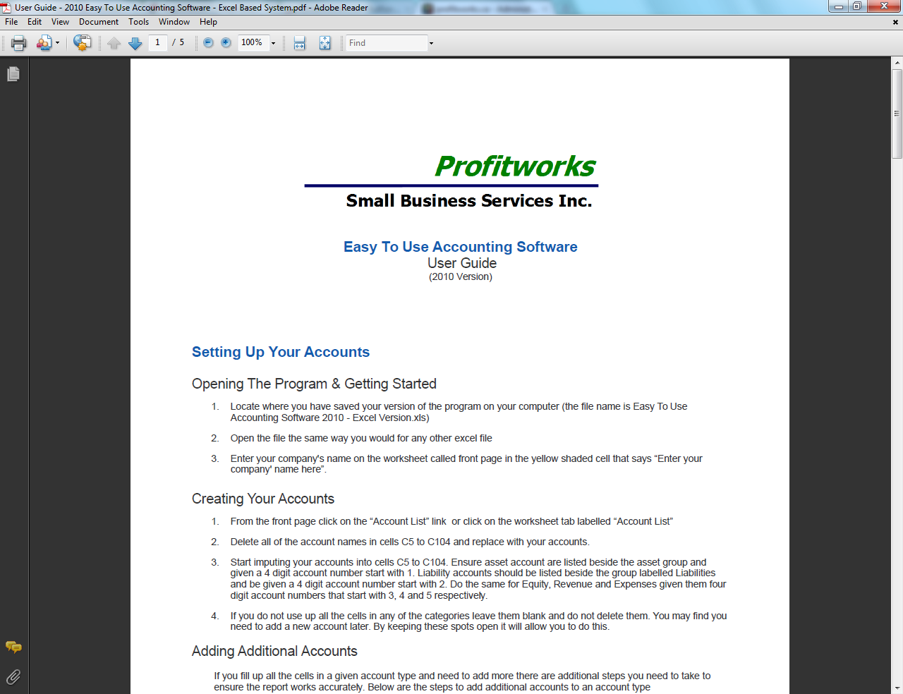 Easy To Use Accounting Software Based In Excel For Quick Learning 